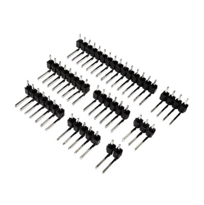 Single Row Curved Pin Male Pin Header 1*2 3 4 5 6 7 8 10 15 40p 2.54mm ...