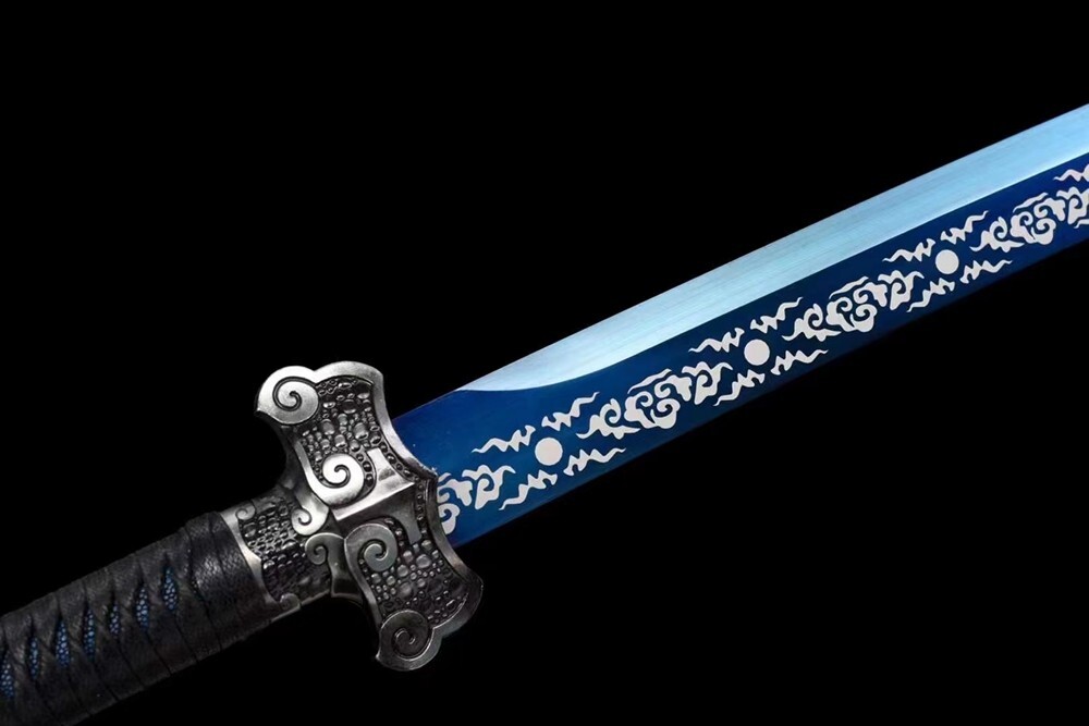 44" Chinese Qing Dynasty Broadsword Sword Sharp Blue Manganese Steel ...