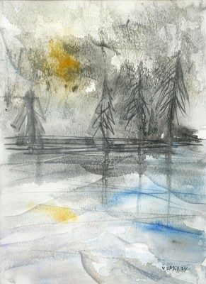 Original Watercolor Painting, Abstract landscape by Vasil Vasilev | eBay