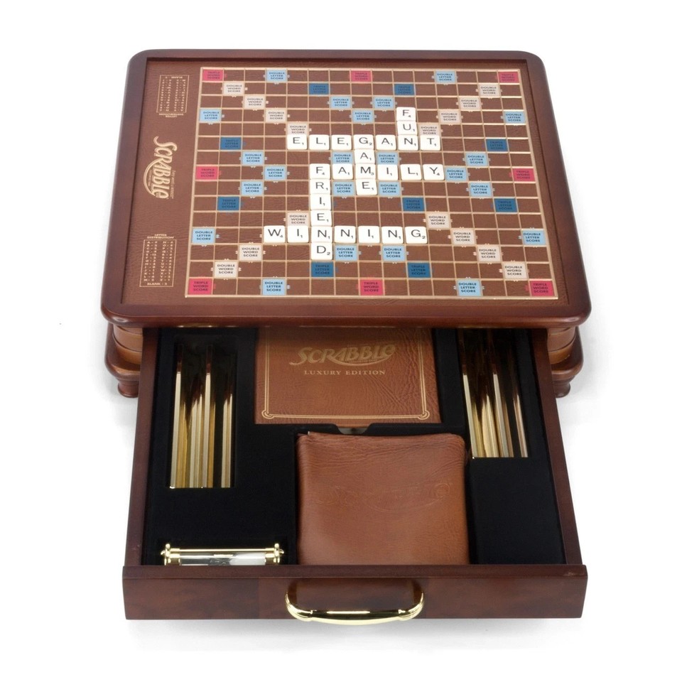Scrabble Luxury Edition with Rotating Wooden Game Board by Winning ...