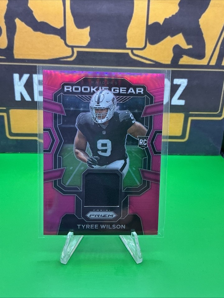 TYREE WILSON 2023 PANINI PRIZM PINK ROOKIE GEAR RC #RG-TW LAS VEGAS ...