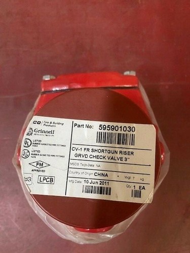 3 In Tyco 595901030 CV-1FR Grooved Shotgun Riser Check Valve | eBay