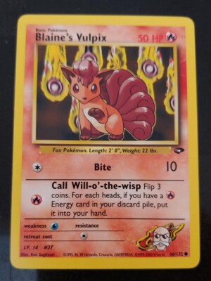 💥 Pokemon TCG Blaine's Vulpix Gym Challenge 66/132 NM Fire 50 HP Fox | eBay