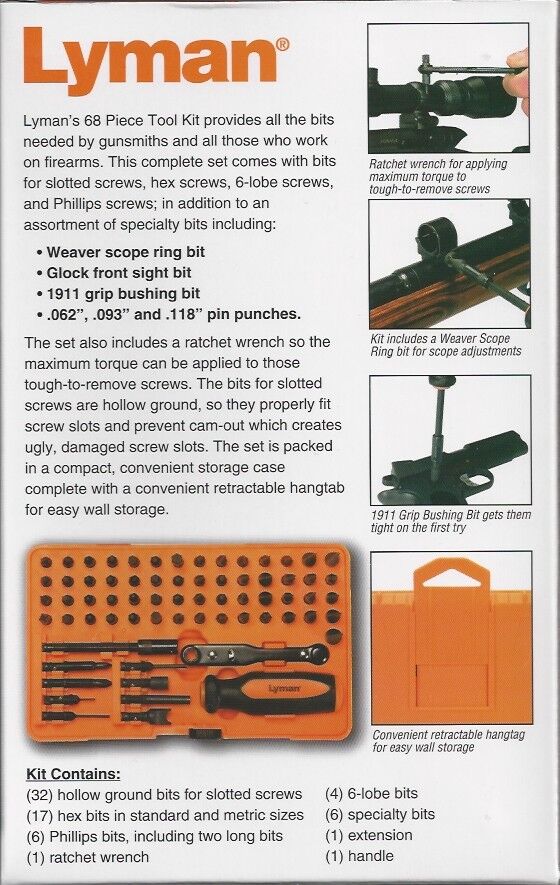 Lyman Master Gunsmith Tool Kit, 45 piece or 68 piece, compact ...