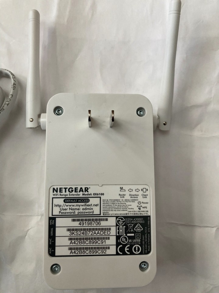 NETGEAR WiFI Range Extender Model EX6100 Used Works Reset To Factory ...