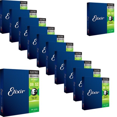 12 Sets Elixir 19027 Nickel OPTIWEB Electric Guitar Strings, Custom ...