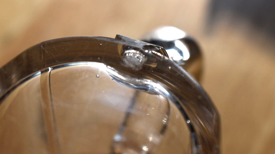 Pair of 19th Century Flint/Lead Glass Engraved Cups w/ Applied Handles ...