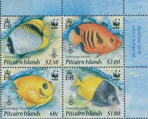 Pitcairn Islands 2010 - WWF Coral Reef Fish Block of 4 Top Right of ...