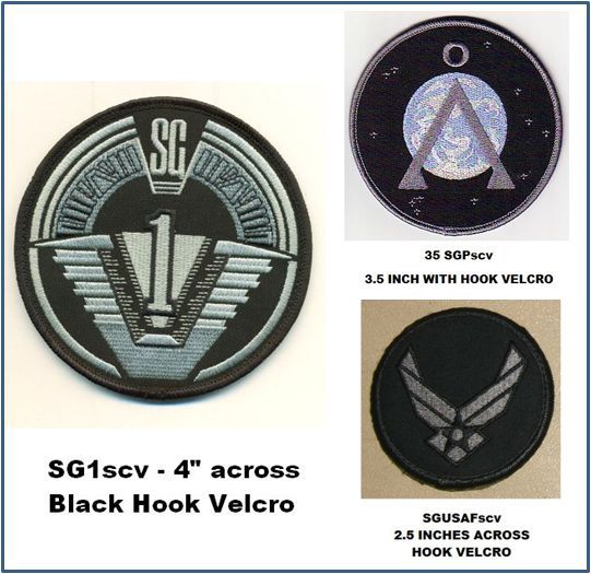 STARGATE SG-1 PATCH SET WITH HOOK BACKING - SG1scv/35SGPscv/SGUSAFscv ...