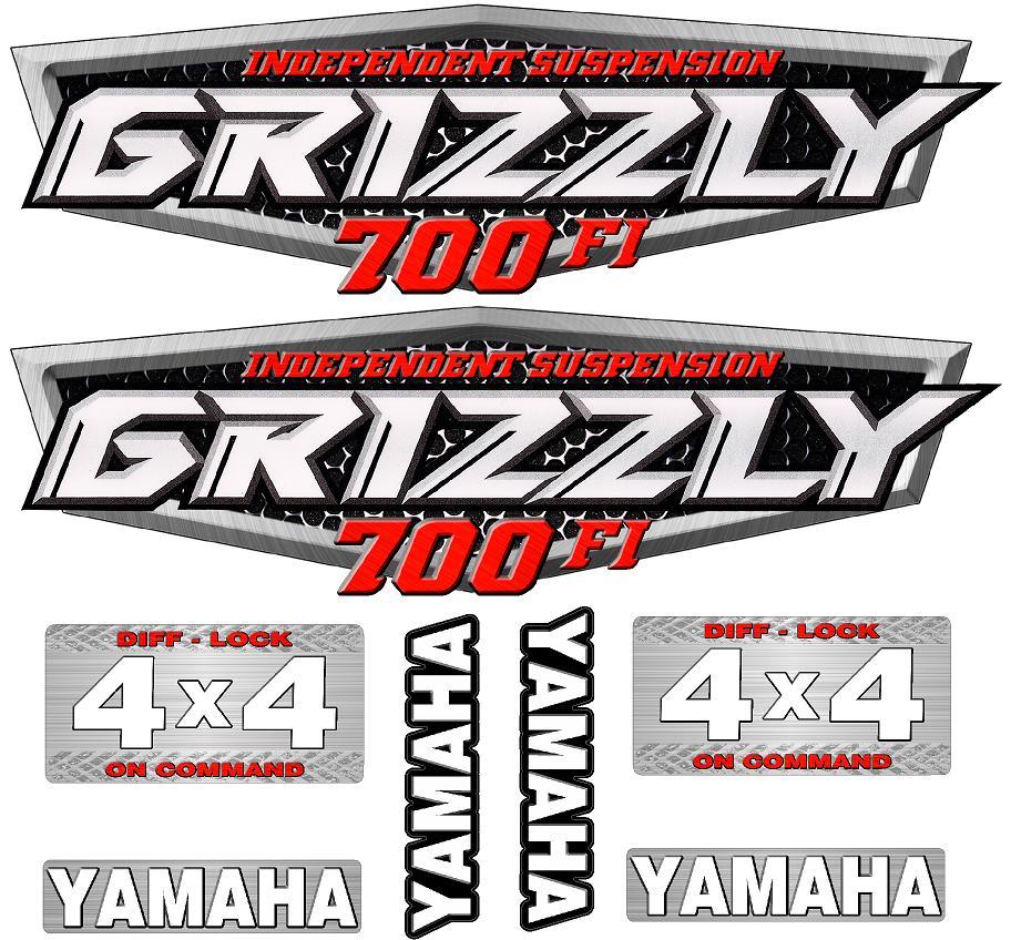 Yamaha Grizzly OEM ATV Tank Decal Graphic Sticker Kit 350 450 550 660 700 4x4 | eBay