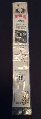 6 Apollo Brand BaitHolder Hooks Fishing Hooks Size 10 Forged Steel New ...