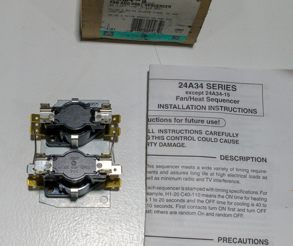 White Rodgers 24A34-5 Fan & Heat Sequencer 15SH21 309575 | eBay