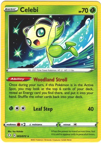 Celebi 3/72 Shining Fates Regular Rare Pokemon Card TCG 03/072 Pokémon ...