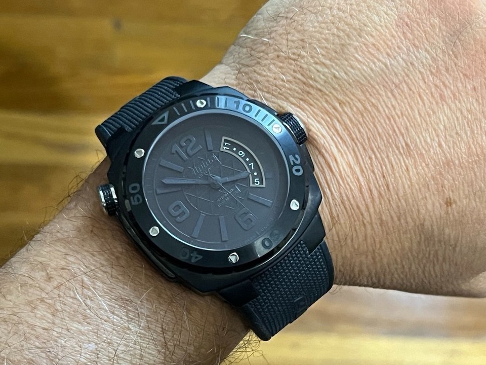 Alpina Black Ocean Extreme Diver Automatic 48mm Black Dial Tactical ...