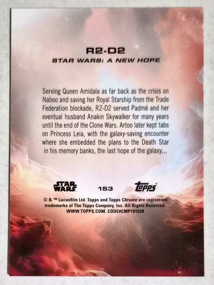 2025 TOPPS CHROME STAR WARS R2-D2 KAMINO PURPLE REFRACTOR # 101/199 | eBay