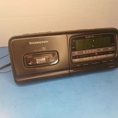 Sound Design Model Number 3846b AM FM ClockRadio Cassette Player TESTED ...