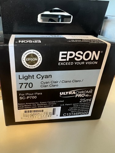 NEW IN BOX - EPSON 770 ink cartridge - Light Cyan - 25ml exp 11/22 | eBay