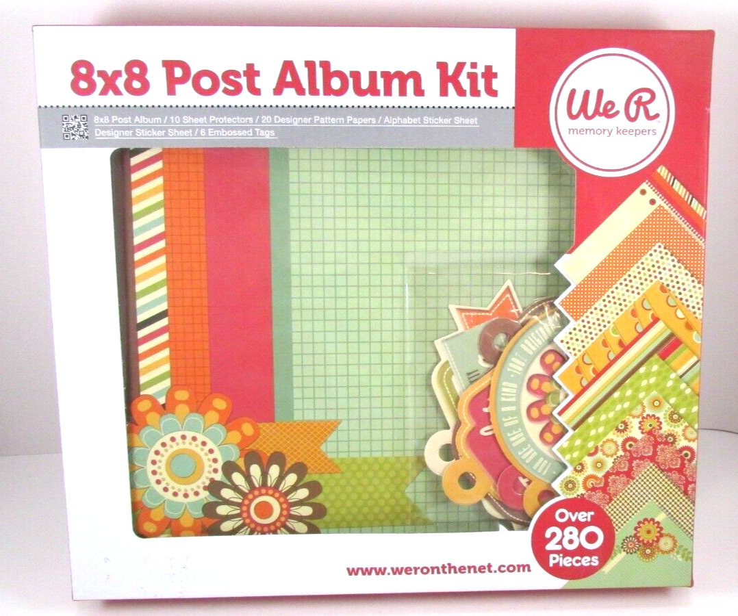 NEW SCRAPBOOK Album We R Memory Keepers -Post 8 x 8 Album Kit 10 design ...