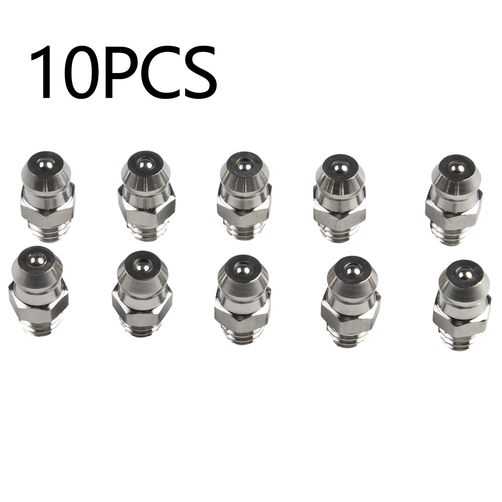 10Pcs 201 Stainless Steel Straight Hydraulic Grease Fitting M6 x 1mm ...
