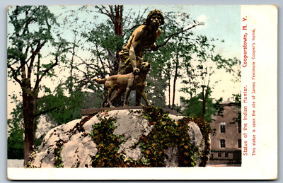 Postcard New York NY c.1900's Indian Hunter Statue Cooperstown AC11 | eBay