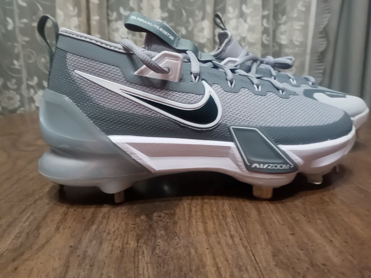 Nike Force Zoom Trout 9 Elite Baseball Cleat Grey White Nike Force Zoom Trout 9 Elite Baseball Cleat Grey White