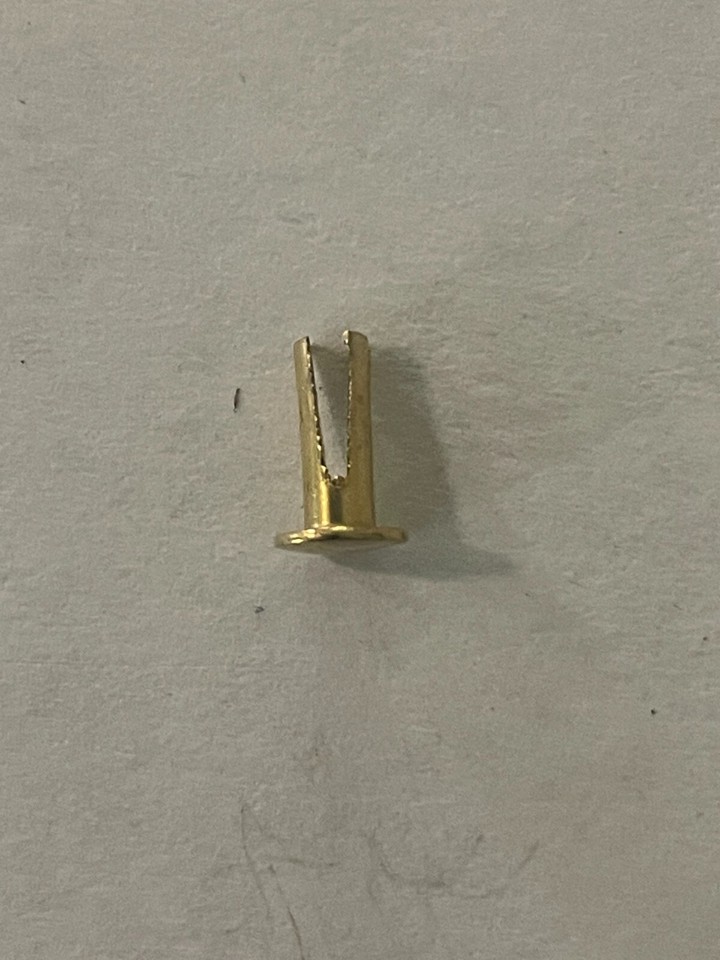 25 ~ 1/8" diameter x 5/16" long x 7/32" head diameter Brass plated ...