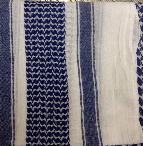 100% Cotton Shemagh / Arab Scarf / Pashmina / Wrap / Sarong. Blue on ...