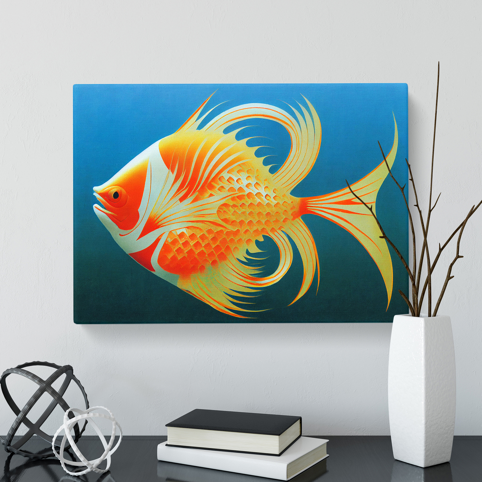 Invigorating Fish Canvas Wall Art Print Framed Picture Decor Living ...