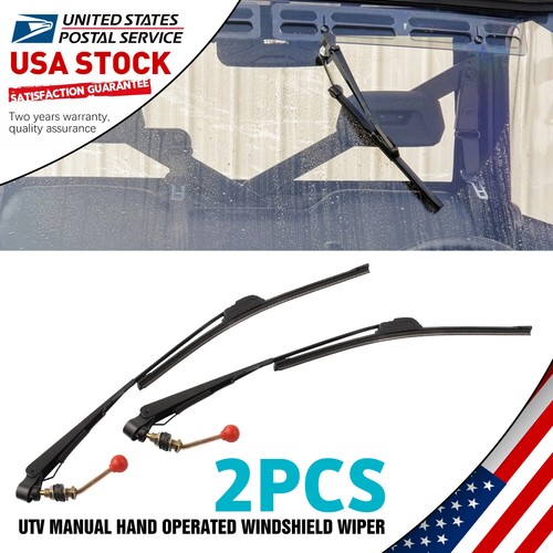 2PCS Manual Hand Operated Windshield Wiper Universal for Polaris RZR XP ...