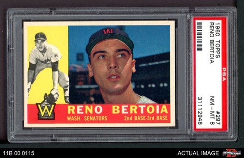 1960 Topps #297 Reno Bertoia Senators PSA 8 - NM/MT | eBay