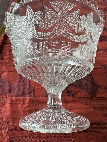 Jubilee Queen Victoria Glass Pedestal Footed Compote 1837-1887 ...