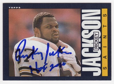 Rickey Jackson Signed Saints 1985 Topps Football Card #106 w/HOF 2010 ...