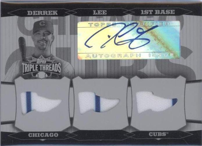 2006 Topps Triple Threads - Relic Autographs Derrek Lee #180 White ...