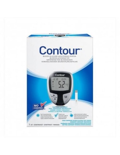 ASCENSIA CONTOUR BLOOD GLUCOSE MONITOR,METER,TEST STRIPS,BLACK & SILVER ...