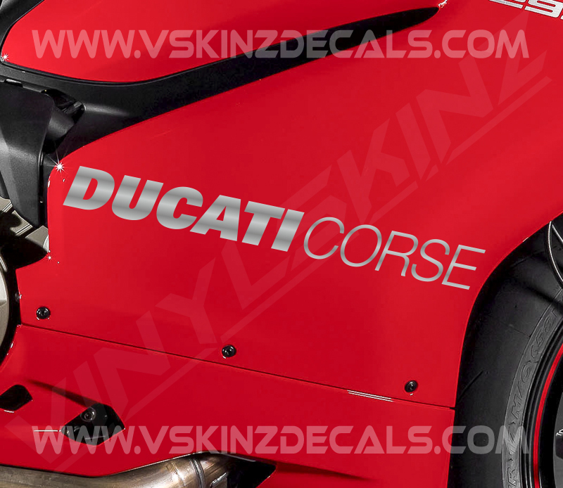 2x Ducati Corse Logo Premium Cast Fairing Decals Sticker Supersport ...