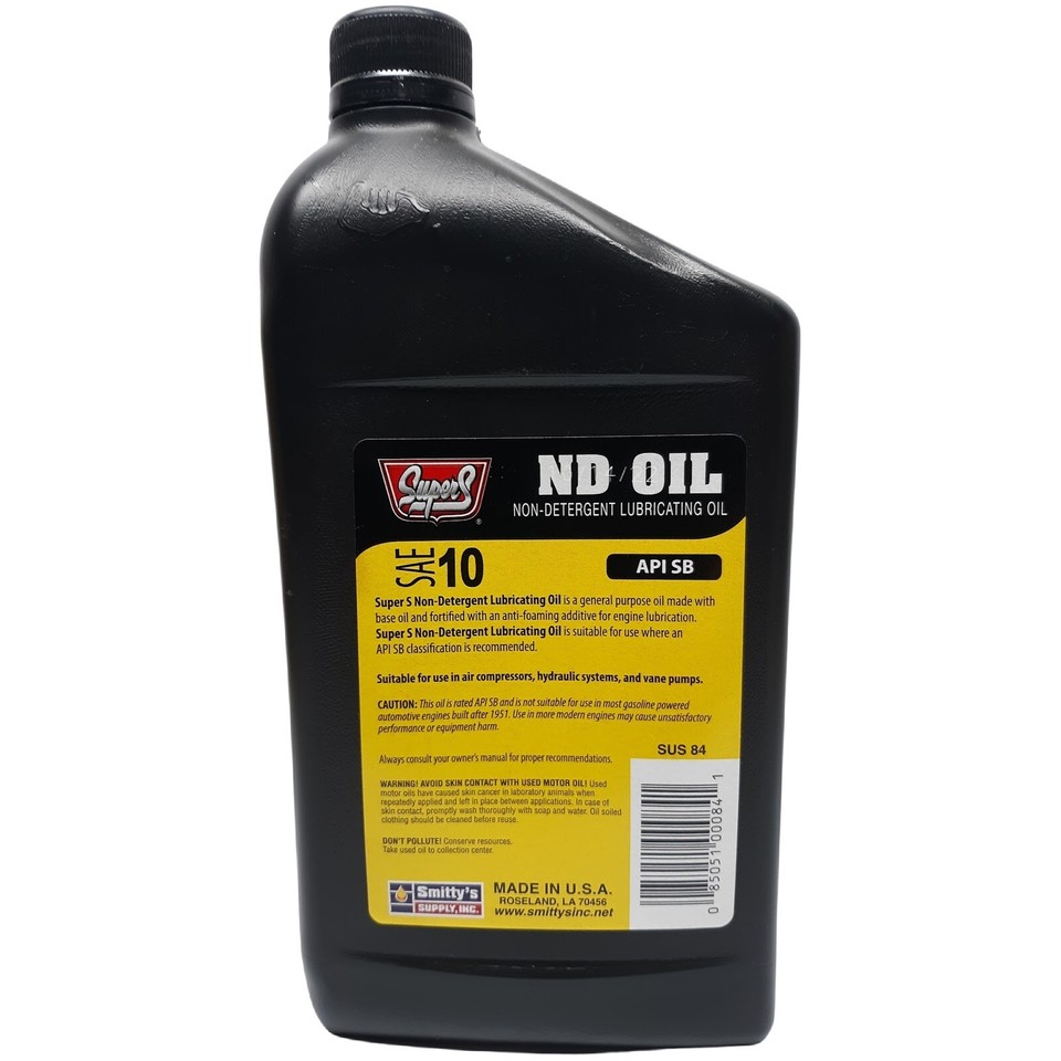 SAE 10 Non Detergent Lubricating Oil Super S SUS 84 1 Quart | eBay