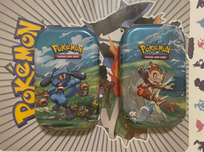 Pokemon Sinnoh Stars Mini Tin Riolu and Chimchar TINS ONLY Pokemon TCG ...