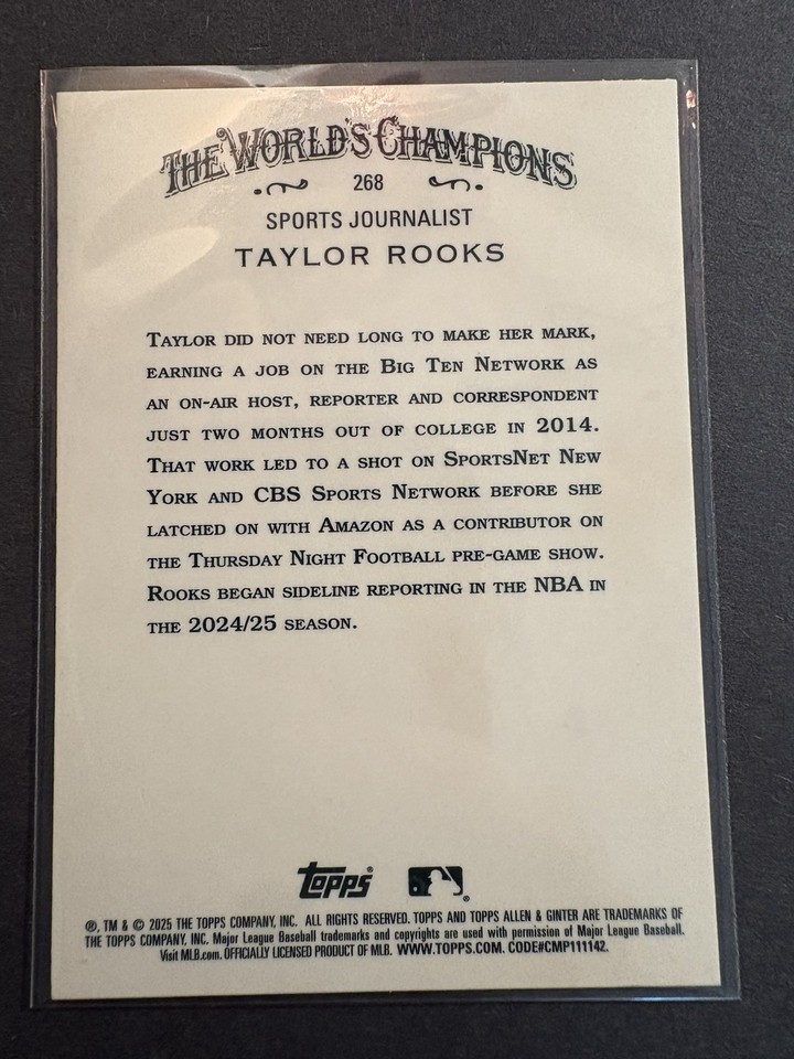 2025 TOPPS ALLEN & GINTER TAYLOR ROOKS SILVER PORTRAIT FOIL CARD #268 ...