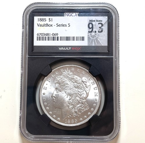 1885 P Morgan Silver Dollar NGC-X MS9.3 (MS63) $1 Vault Box Series ...