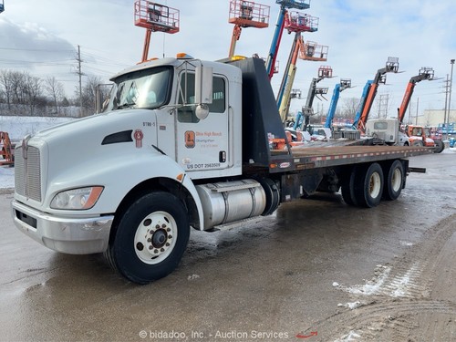 2019 Kenworth T-370 28' T/A Flatbed Rollback Winch Truck Paccar Diesel ...