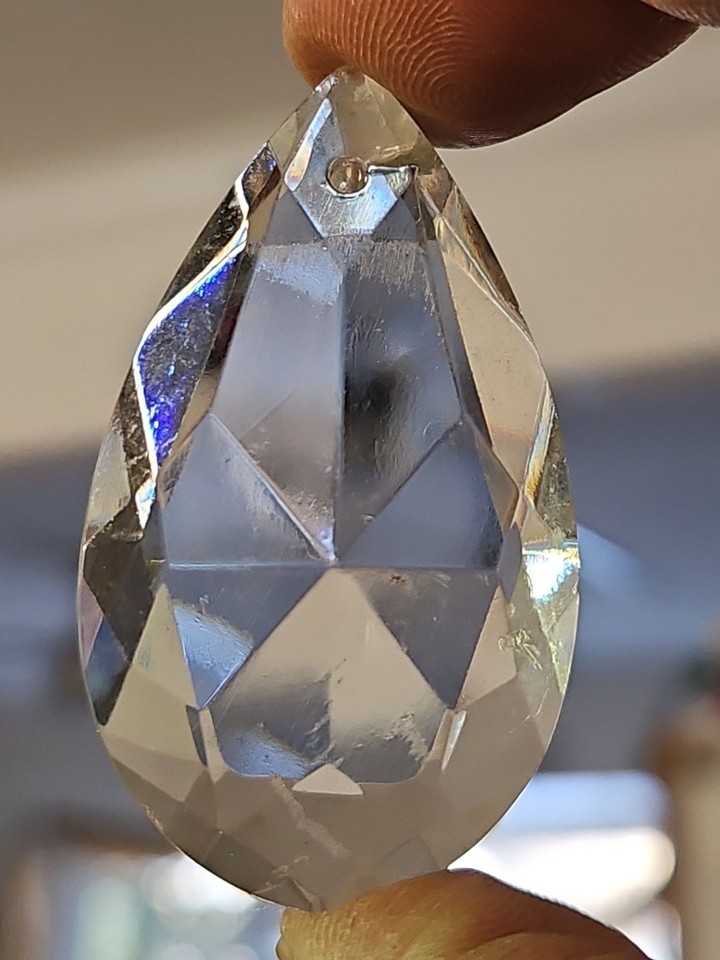 Vintage Glass Crystal Faceted Chandelier Lamp Crystals Prisms Repair ...