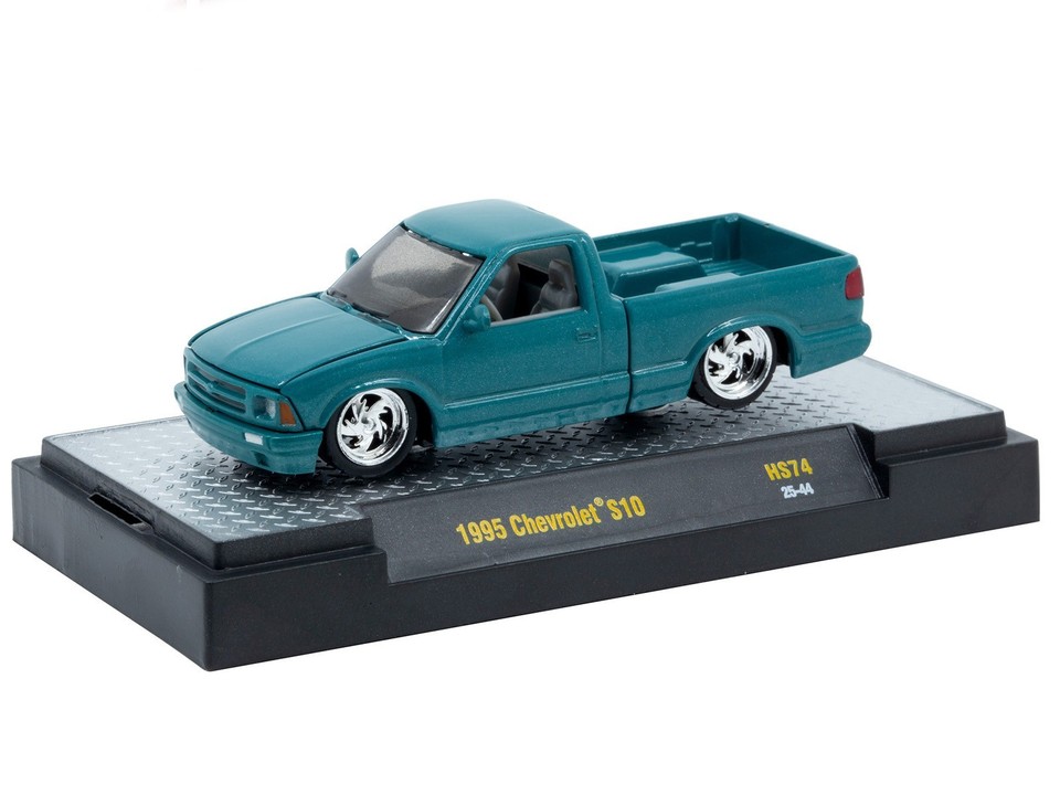 1995 CHEVROLET S10 PICKUP TEAL 1/64 DIECAST MODEL CAR BY M2 31500-HS74 ...