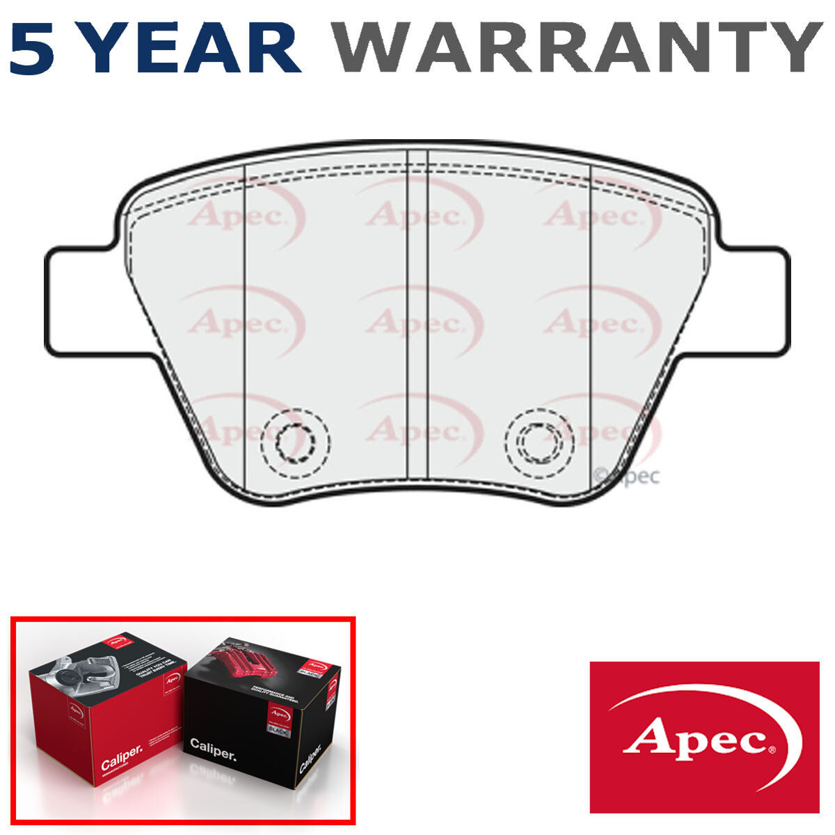 Apec Rear Brake Pads Set Fits VW Touran Caddy Golf Beetle Skoda Octavia ...