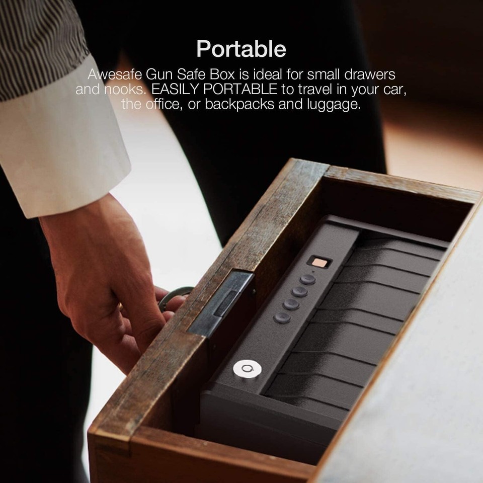 awesafe Gun Safe, Updated Biometric Gun Safe for Pistols, Quick Access ...