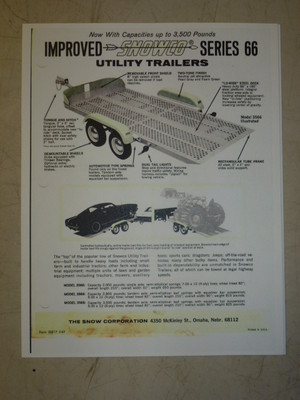 VINTAGE SNOWCO IMPROVED SERIES 66, 3,500 POUND UTILITY TRAILERS, SALES ...