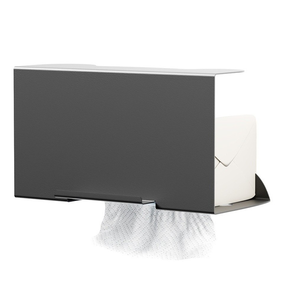 Kitchen Storage Rack Under Cabinet Paper Towel Holder Iron Gray or Milk ...