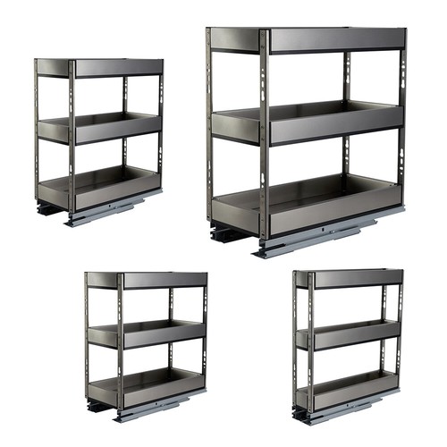 Width 100mm-250mm Pull Out Aluminum Basket Kitchen Larder Drawer ...