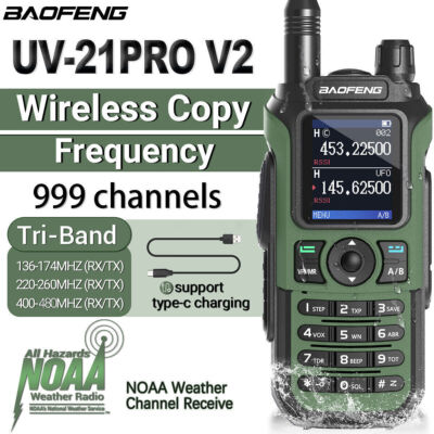 Baofeng UV-21 ProV2 Tri Band Wireless Copy Frequency Walkie Talkie Two ...