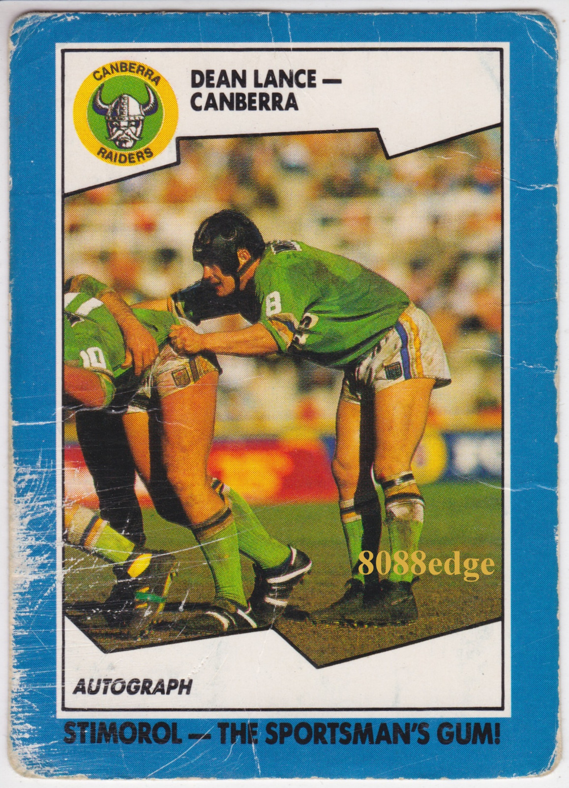 1989 SCANLENS/STIMOROL RUGBY LEAGUE: DEAN LANCE #35 RAIDERS CLUB ...