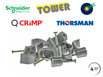 TWIN AND EARTH 1mm 1.5mm 2.5mm 4mm 6mm 10mm 16mm GREY FLAT CABLE CLIPS ...